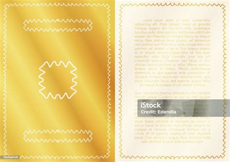 레스토랑 메뉴 전단 인사말 카드 브로셔 및 다른 훈장에 대 한 형식 손 그려진된 프레임 로고 및 A4에 국경 황금 색상입니다 벡터 일러스트 레이 션 가장자리에 대한 스톡