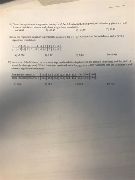 Solved Given The Equation Of A Regression Line Is Y Chegg