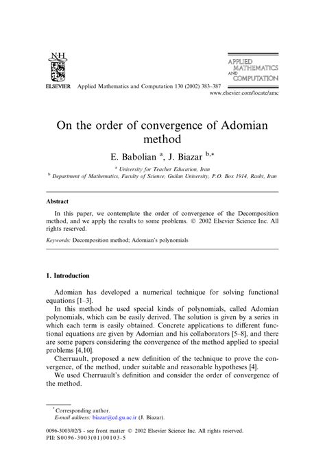 Pdf Application Of Variational Iteration Method For Convection