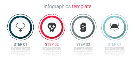 보석 해골 마법 룬 뿔 투구를 쓴 바이킹이 있는 세트 목걸이 비즈니스 인포그래픽 템플릿입니다 벡터 개인 장식품에 대한 스톡 벡터 아트 및 기타 이미지 Istock
