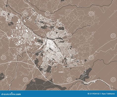 Map Of The City Of Sassari Italy Vector Illustration Cartoondealer
