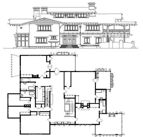 Elevation And Section House Detail Dwg File Artofit