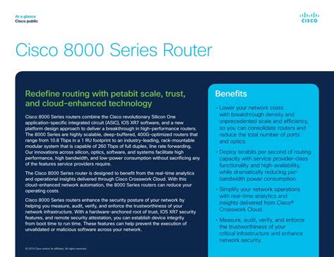 Pdf Cisco 8000 Series Router At A Glance · Xr7 Is An Advanced Network