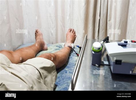 Patient Receiving Interferential Therapy As Part Of The Physiotherapy