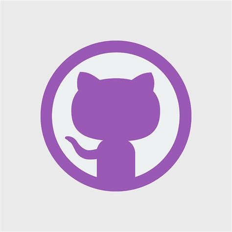 Github Logo Git Hub Icon Purple Cat Silhouette Circular Design