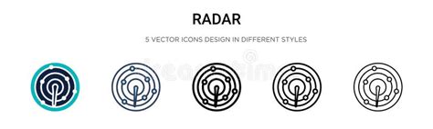 Radar Icon In Filled Thin Line Outline And Stroke Style Vector Illustration Of Two Colored