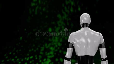 05 Half Body Humanoid Robot Turning In Loop On White Background Stock Footage Video Of