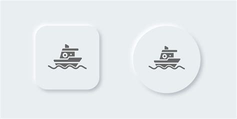 Boat Solid Icon In Neomorphic Design Style Ship Signs Vector Illustration 20764563 Vector Art
