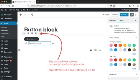 Button Block Add Text Alignment Options · Issue 8780 · Wordpressgutenberg · Github