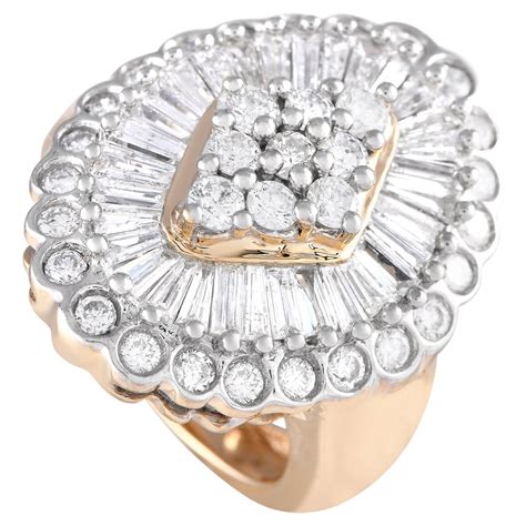 Lb Exclusive 14k Yellow Gold 30ct Diamond Ring For Sale At 1stdibs