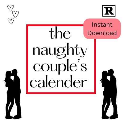 Naughty Couples Calendar Sexy Checklist Sex Planner Sexy Activities