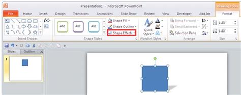 Advanced Shadow Effect Options In Powerpoint 2010 For Windows