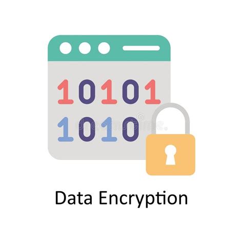 Data Encryption Vector Flat Icon Style Illustration Eps 10 File Stock