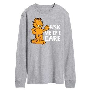 Mens Garfield Ask Me If I Care Long Sleeve Graphic T Shirt Target
