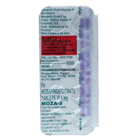 Moza 5 Mg Tablet Uses Dosage Side Effects Price Composition Practo