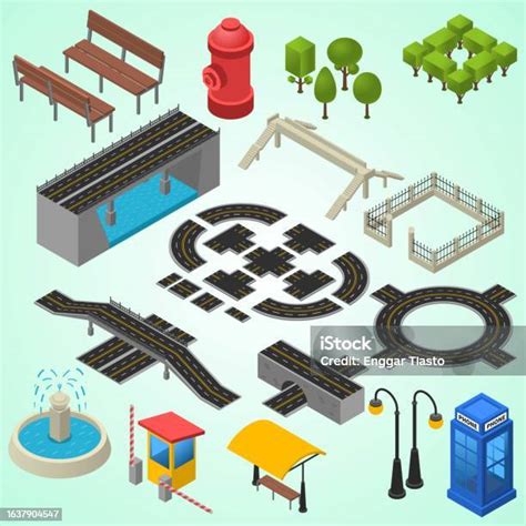 도시 아이소메트릭 아이콘 세트 아이소메트릭 도시 요소 컬렉션 벤치 쓰레기통 식물 기둥 랜턴 신호등 분수 도로 표지판 격리 0명에 대한 스톡 벡터 아트 및 기타 이미지
