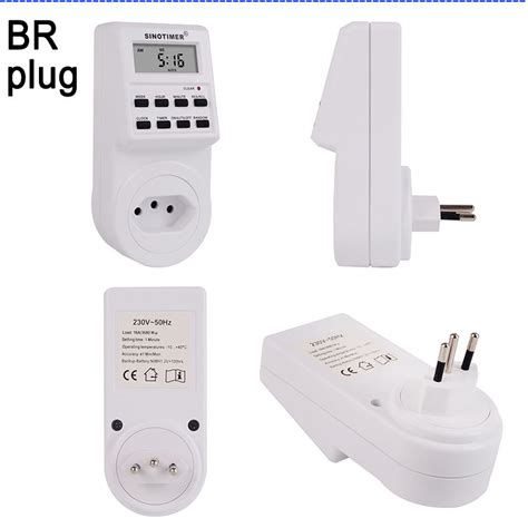 EU UK US FR BR Plug Digital Weekly Programmable Electrical Wall Plug In Power Socket Timer