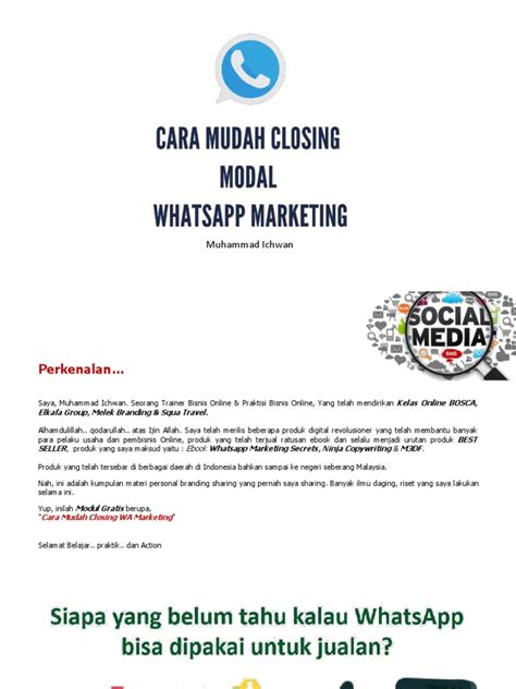 Cara Mudah Closing Modal Wa Marketing Pdf Karier And Perkembangan