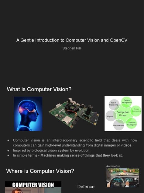 A Gentle Introduction To Computer Vision And Opencv Stephen Pilli Download Free Pdf
