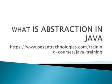 What Is Abstraction In Java Pptx