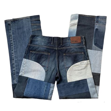 Patchwork Custom Wide Leg Jeans 💎 About This Depop