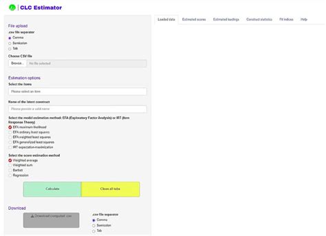 Interface Of The Clc Estimator Shiny App Download Scientific Diagram