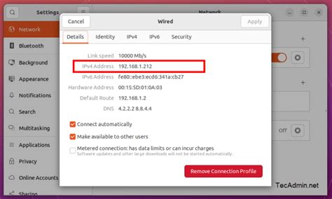 How To Check Ipv4 Address On Ubuntu 2204 Tecadmin