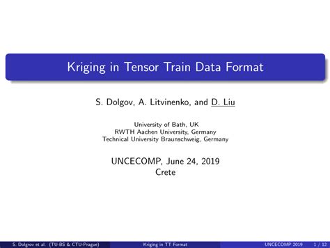 Pdf Kriging In Tensor Train Data Format