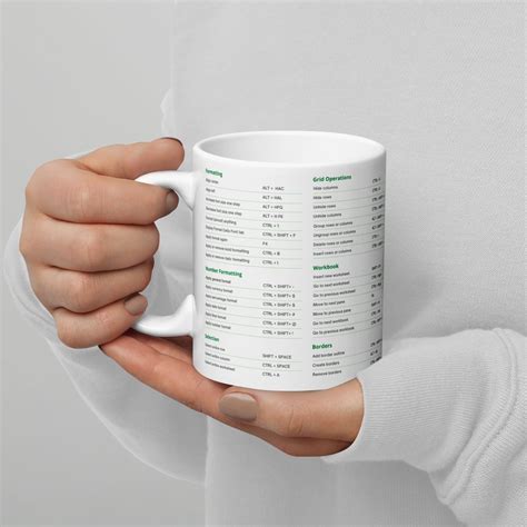 Excel Shortcut Mug Excel Shortcuts White Glossy Mug Etsy