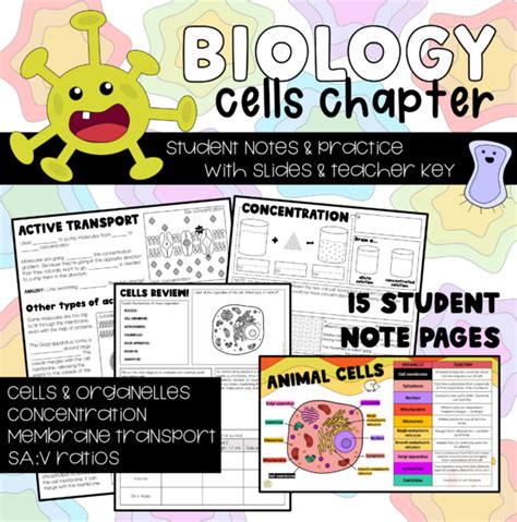 Cells Chapter Notes And Practice Organelles Membrane Transport Sav Ratios Made By Teachers