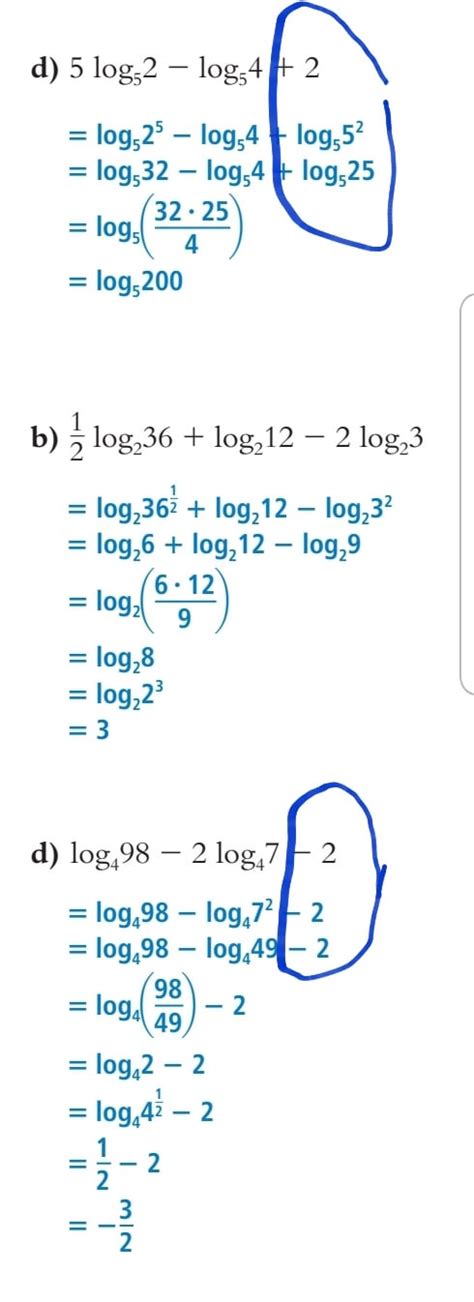 [precalculus12] The Laws Of Logarithms Why Is It That The Top Solution Converts The Whole