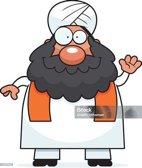 말풍선이 있는 손 흔드는 시크교도 남자에 대한 스톡 벡터 아트 및 기타 이미지 남자 남자들만 만화 Istock