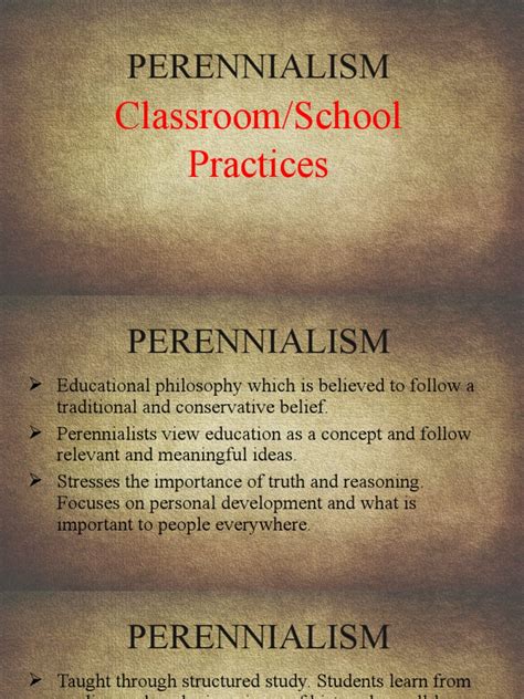Perennialism Classroomschool Practices Pdf Philosophy Of
