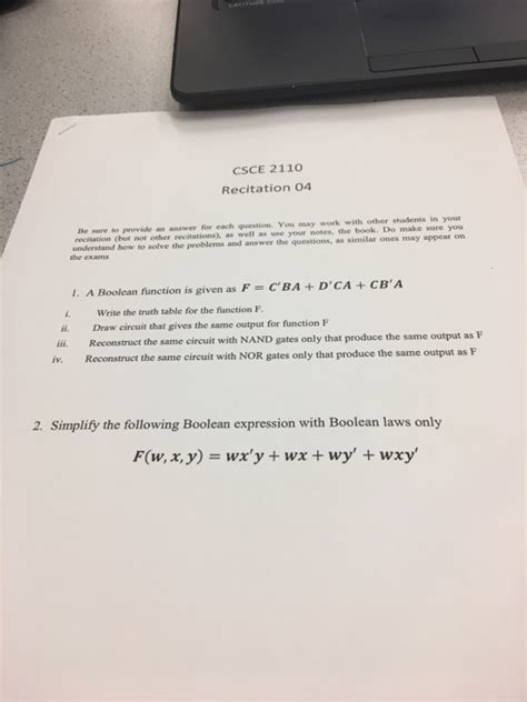 Solved Csce 2110 Recitation 04 Be Sure To Provide An Answer