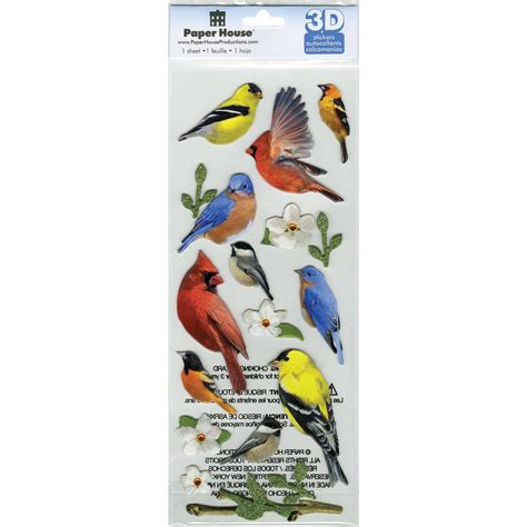 Paper House 3d Stickers 45x75 Backyard Birds