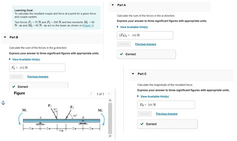 [solved] learning goal to calculate the resultant couple