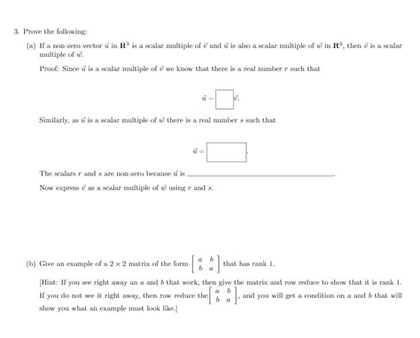 Solved Prove the following a If a non zero vector ü in Chegg