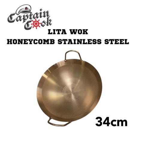 Captain Cook Stainless Steel Lita Honeycomb Wok Double Handle Kuali