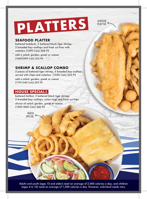 Our Fish And Chips Menu Lunch And Dinner