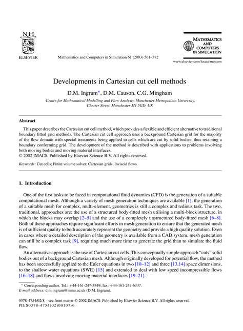 pdf development in cartesian cut cell methods