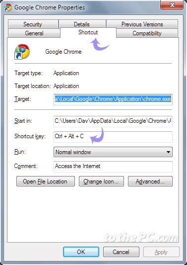 Create Keyboard Shortcut For Applications In Windows 7