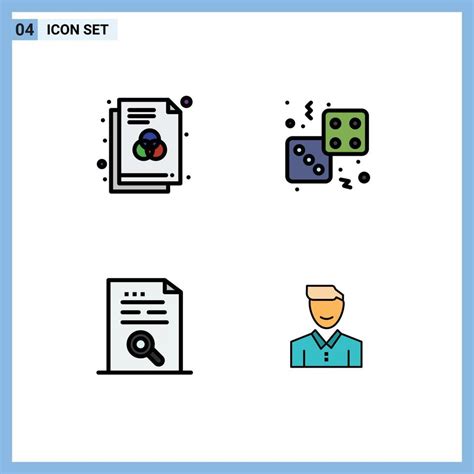 4 Creative Icons Modern Signs And Symbols Of File Content Color Game Document Editable Vector