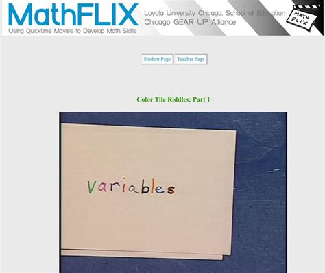 Math Flix Variables Color Tile Riddles 1 Instructional Video For Pre K 1st Grade Lesson Planet