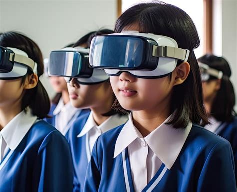 Premium Ai Image Young Asian Girls Using Technology As A Mean To Learn Ed Tech Concept