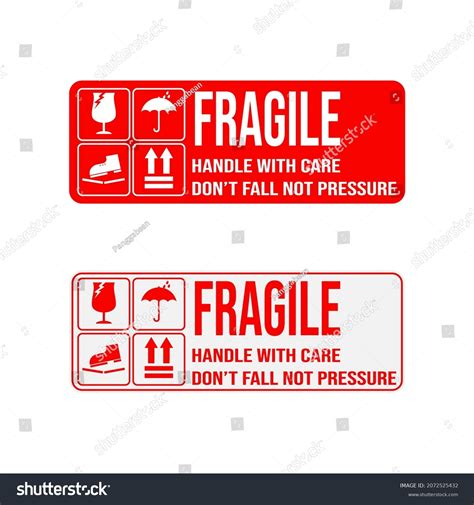 Printable Fragile Shipping Packages Label Stock Vector Royalty Free Shutterstock