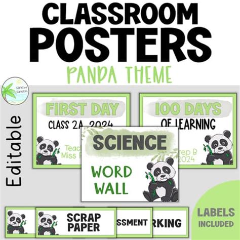 Classroom Bundle Panda Theme By Sand And Sunsets Tpt