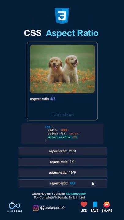 Aspect Ratio Property Csstips Csstricks Htmlcss Html5 Css3