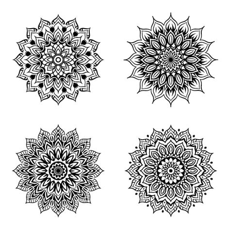 Henna Mandala Set Vector Design Premium Ai Generated Vector