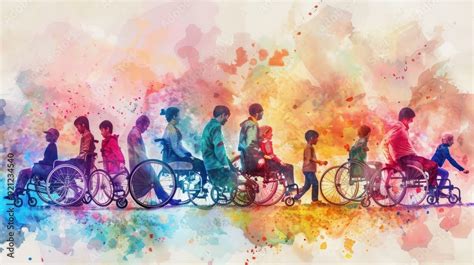 Colorful Art Watercolor Painting Depicts A Diverse Group Of