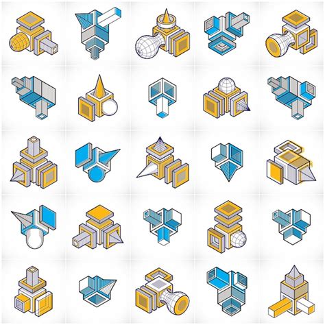 Premium Vector Engineering Abstract Shape Vectors Set